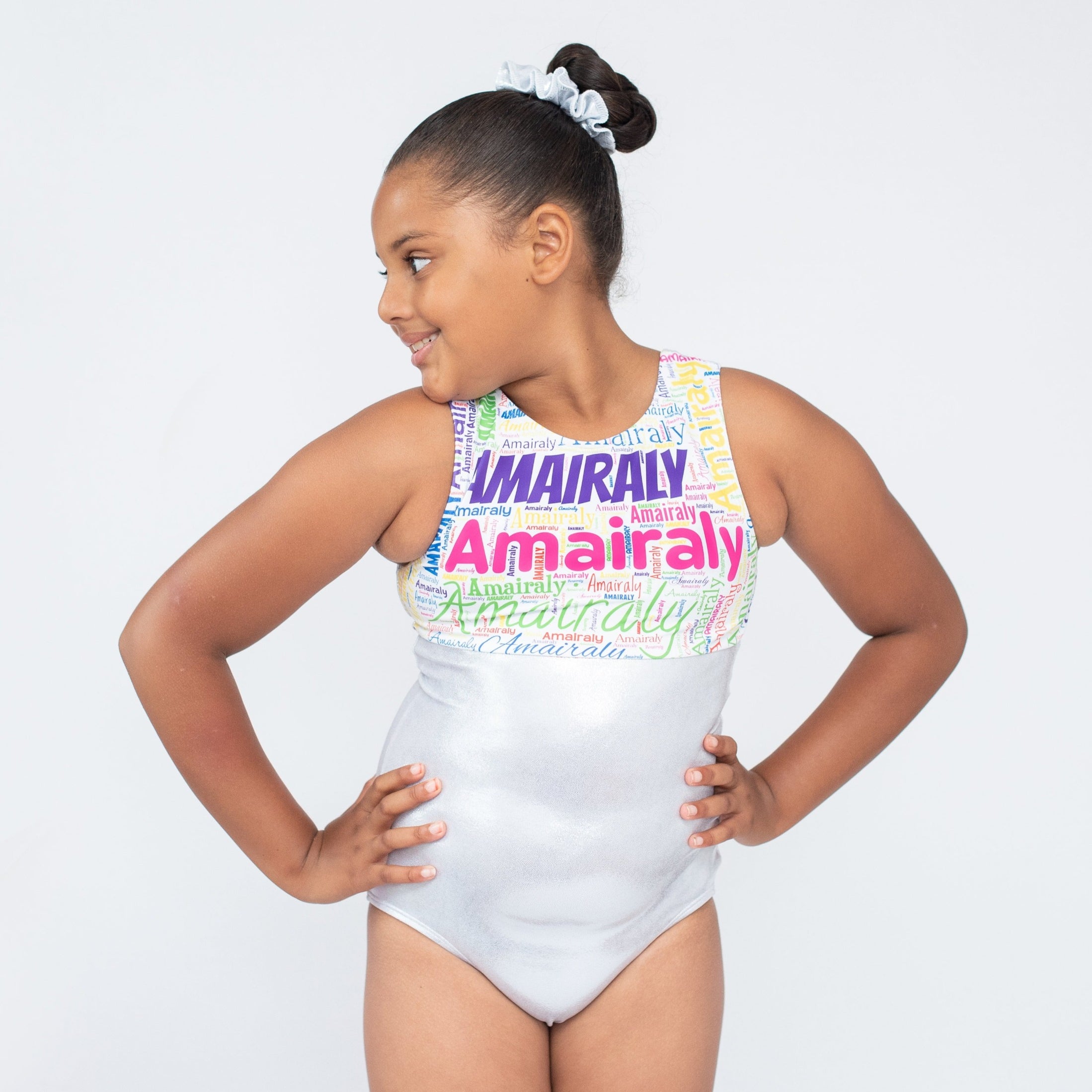 Silver Name Leotard Personalized — Aero Leotards